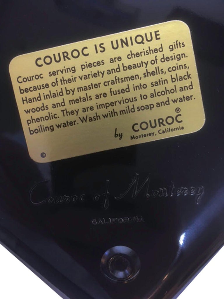 Mid 20th Century Couroc Phenolic Resin Serving Tray, Inlaid Wood and ...