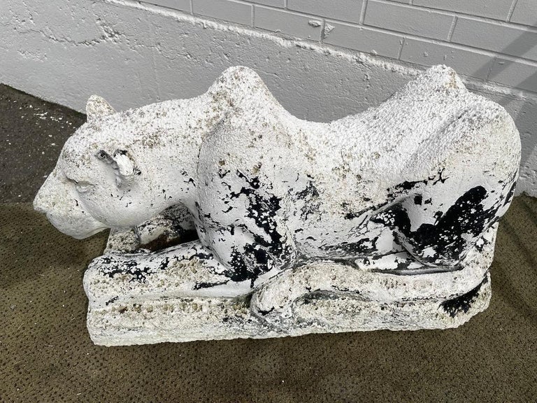 Mid-20th Century Crouching Plaster Panther For Sale at 1stDibs