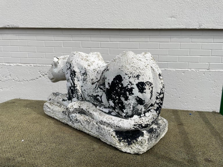 Mid-20th Century Crouching Plaster Panther For Sale at 1stDibs