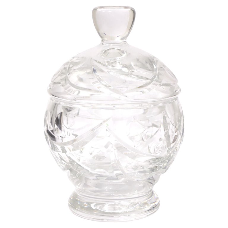 Mid 20th Century Crystal Sweets Dish with Lid For Sale at 1stDibs