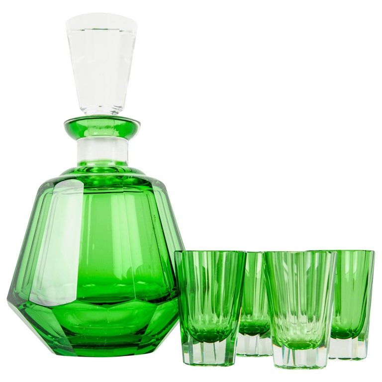 Mid-20th Century Cut Crystal Daum Barware Set For Sale at 1stDibs