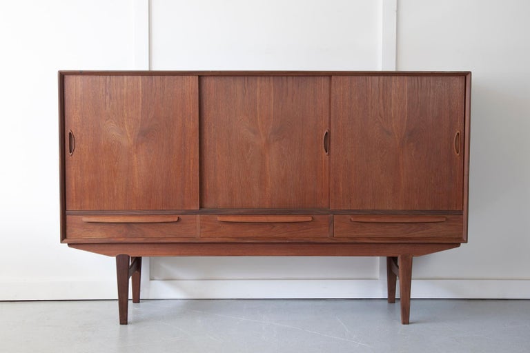 Mid-20th Century Danish Modern Highboard in Teak For Sale at 1stDibs