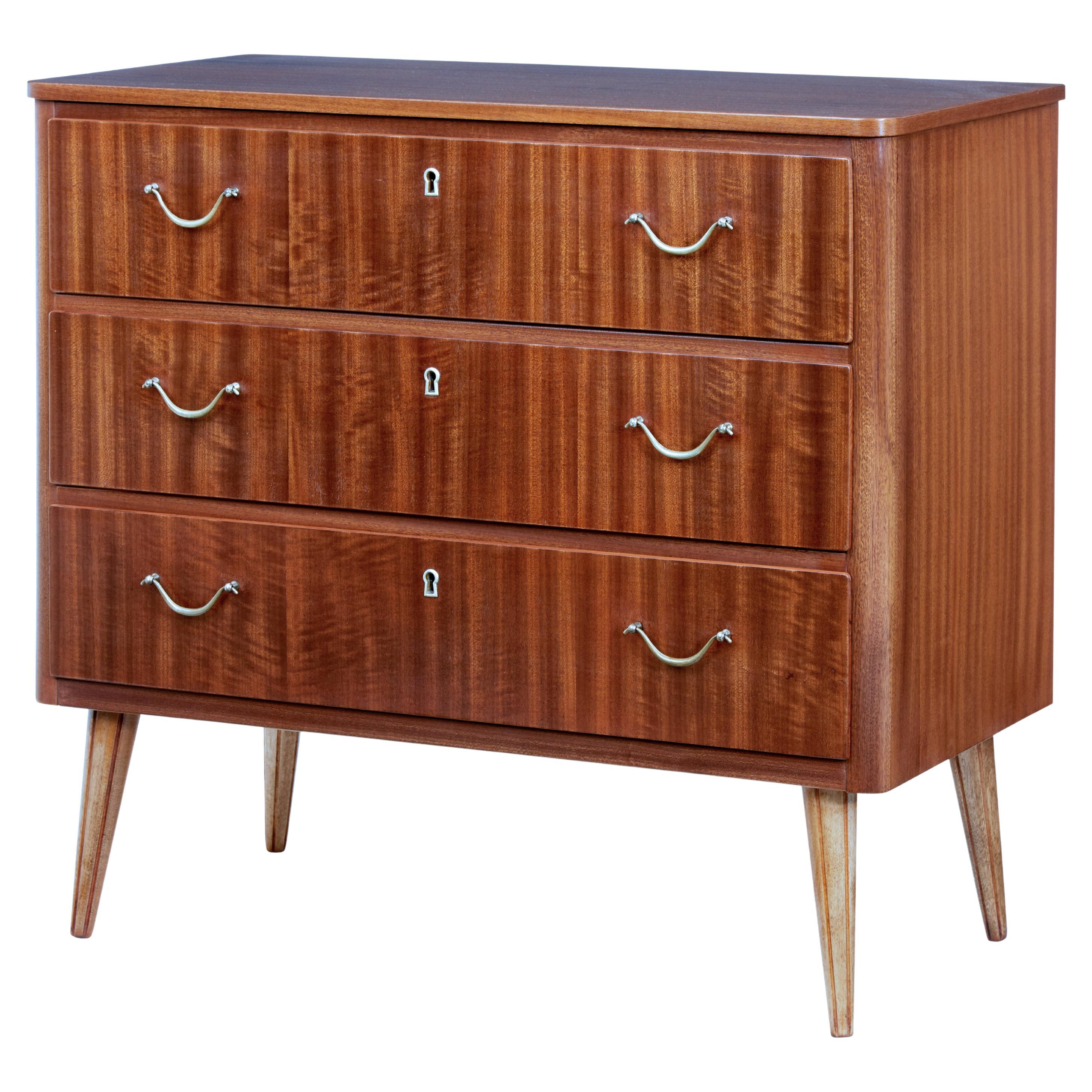 Mid 20th century Danish teak chest of drawers For Sale at 1stDibs
