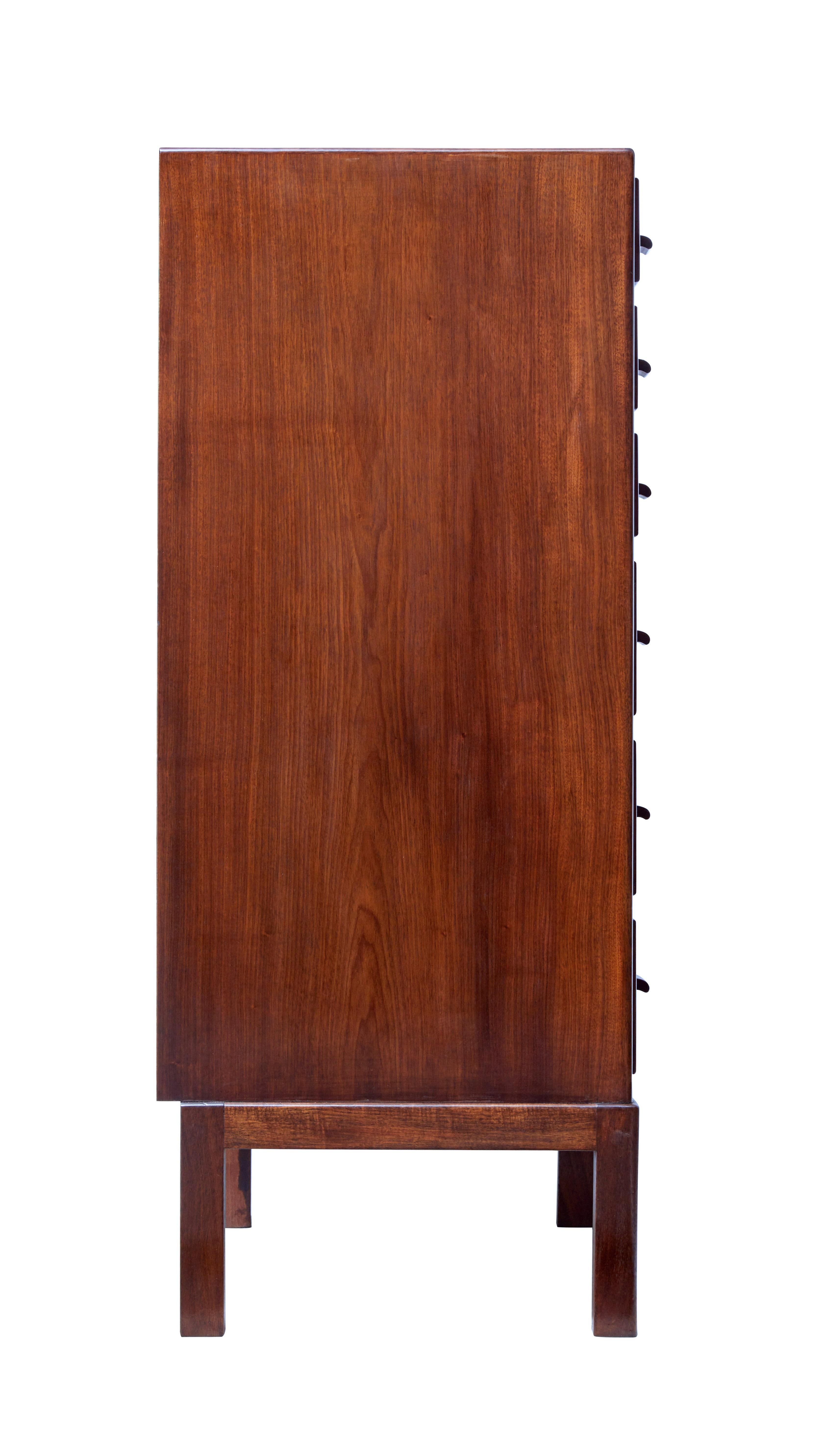 Mid 20th century Danish teak chest of drawers For Sale at 1stDibs