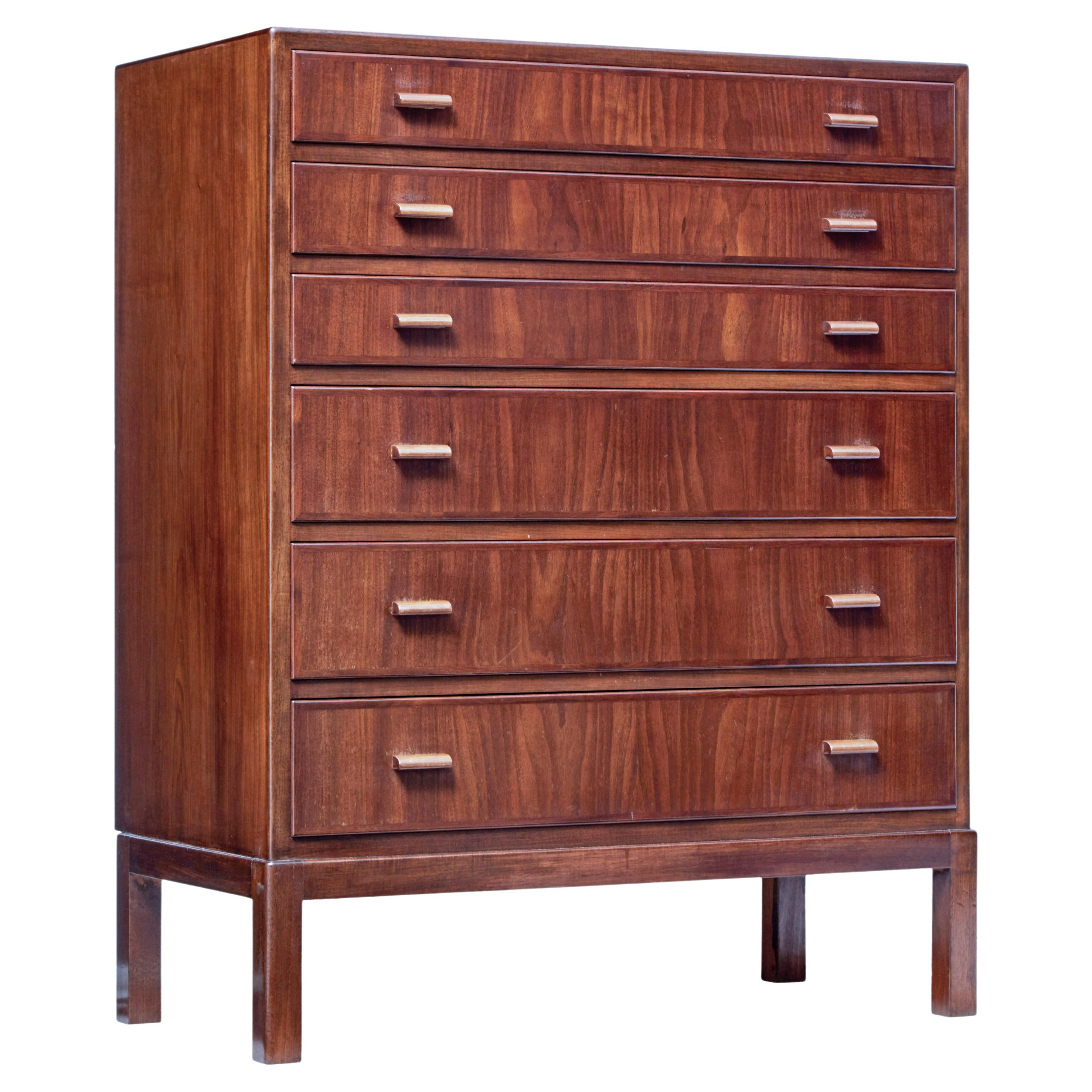 Mid 20th century Danish teak chest of drawers For Sale at 1stDibs