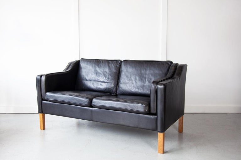 Mid-20th Century Danish Two-Seater Sofa in Original Leather For Sale at ...