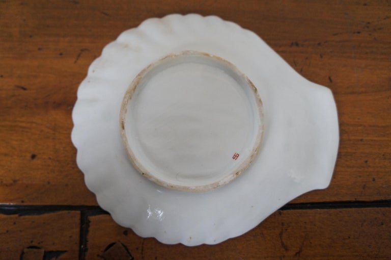 Mid 20th Century Edme Samson French Porcelain Armorial Scalloped Shell ...