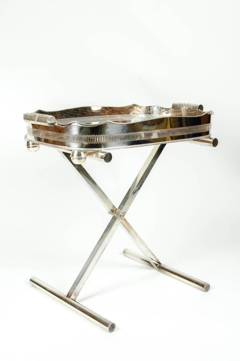 Mid-20th Century English Silver Plated Table Tray Stand at 1stDibs
