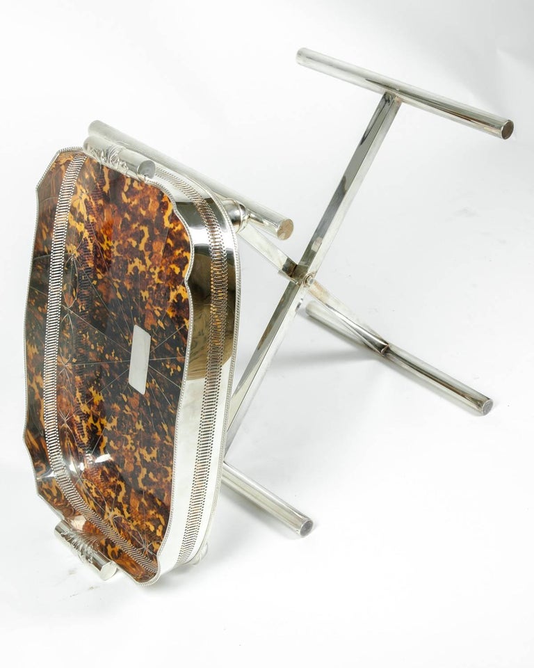 Mid-20th Century English Silver Plated Table Tray Stand at 1stDibs