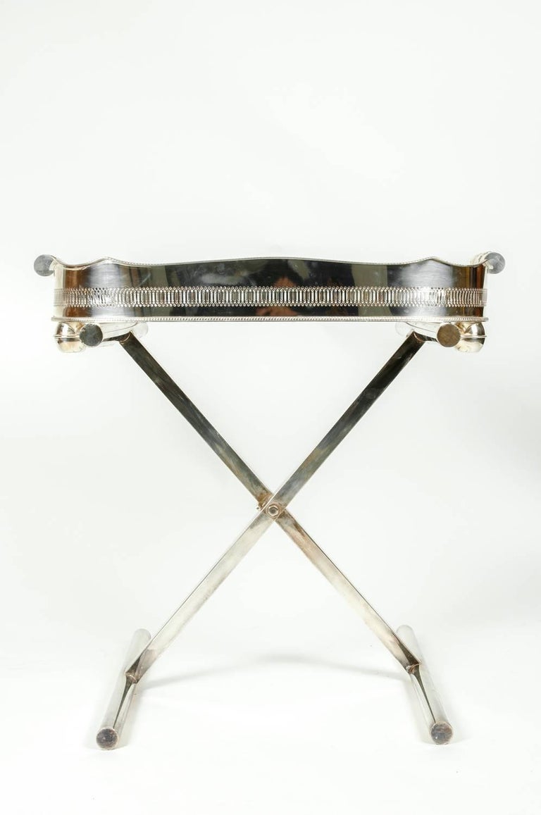 Mid-20th Century English Silver Plated Table Tray Stand at 1stDibs