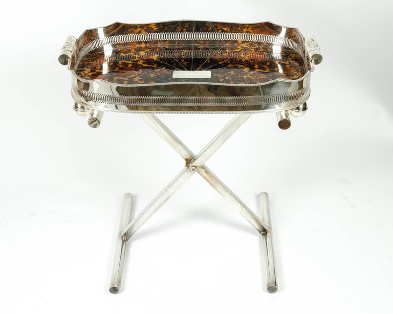 Mid-20th Century English Silver Plated Table Tray Stand at 1stDibs
