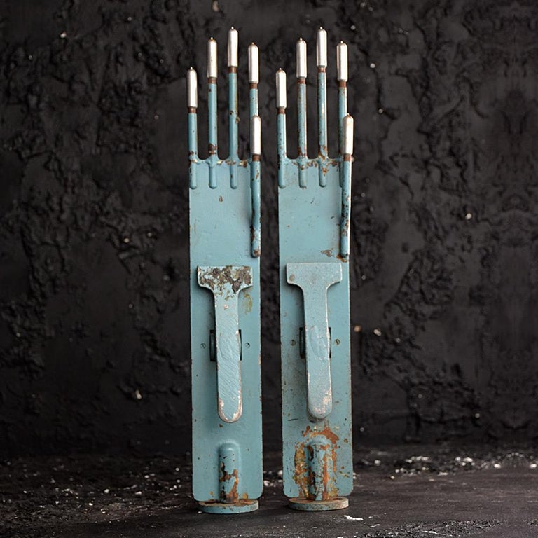 Mid-20th Century English Spring-Loaded Metal Glove Stretchers at 1stDibs