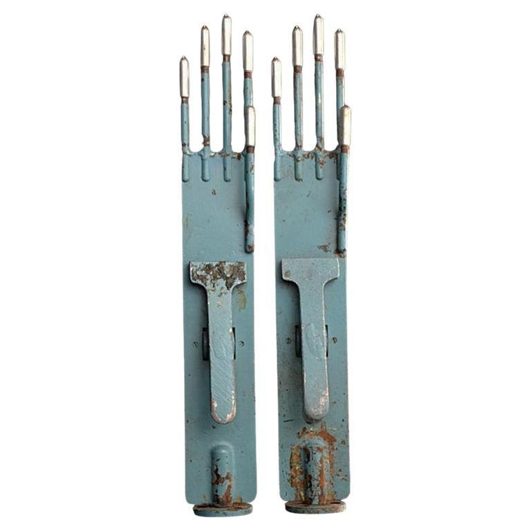 Mid-20th Century English Spring-Loaded Metal Glove Stretchers at 1stDibs