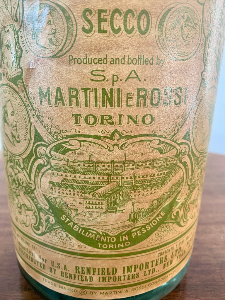 Mid-20th Century Extra Large Martini and Rossi Vermouth Glass Bottle ...