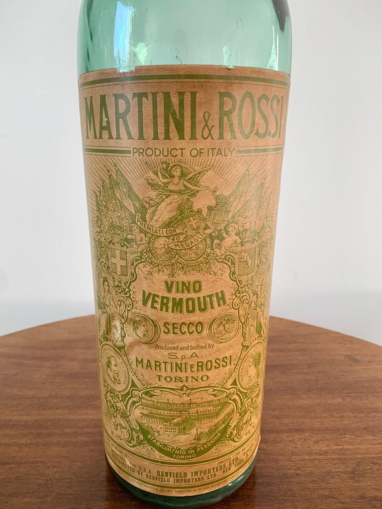 Mid-20th Century Extra Large Martini and Rossi Vermouth Glass Bottle ...
