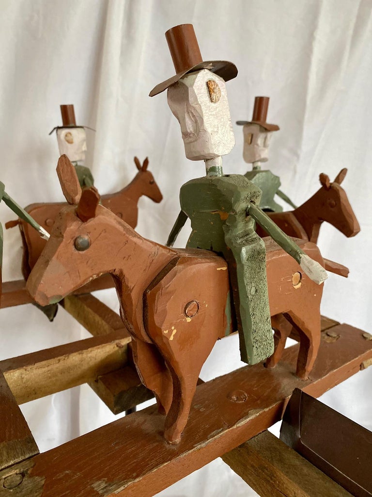 Mid 20th Century Folk Art Cowboy Rodeo Whirligig For Sale at 1stDibs