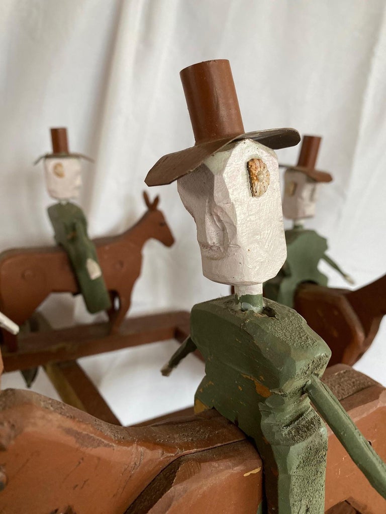 Mid 20th Century Folk Art Cowboy Rodeo Whirligig For Sale at 1stDibs