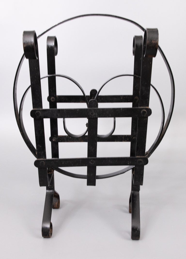 Mid-20th Century French Black Wrought Iron Magazine Rack For Sale at ...