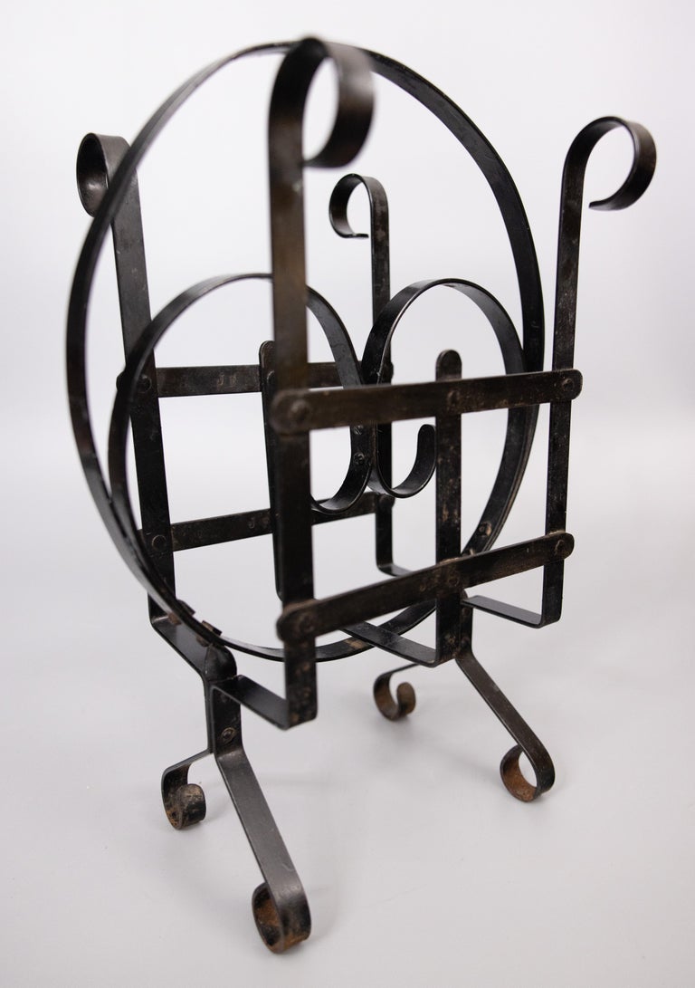 Mid-20th Century French Black Wrought Iron Magazine Rack For Sale at ...