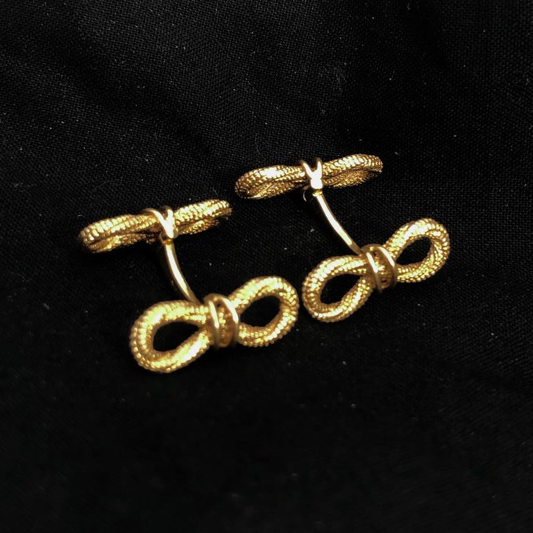 Mid-20th Century French Cufflinks with Detailed Texture For Sale at 1stDibs