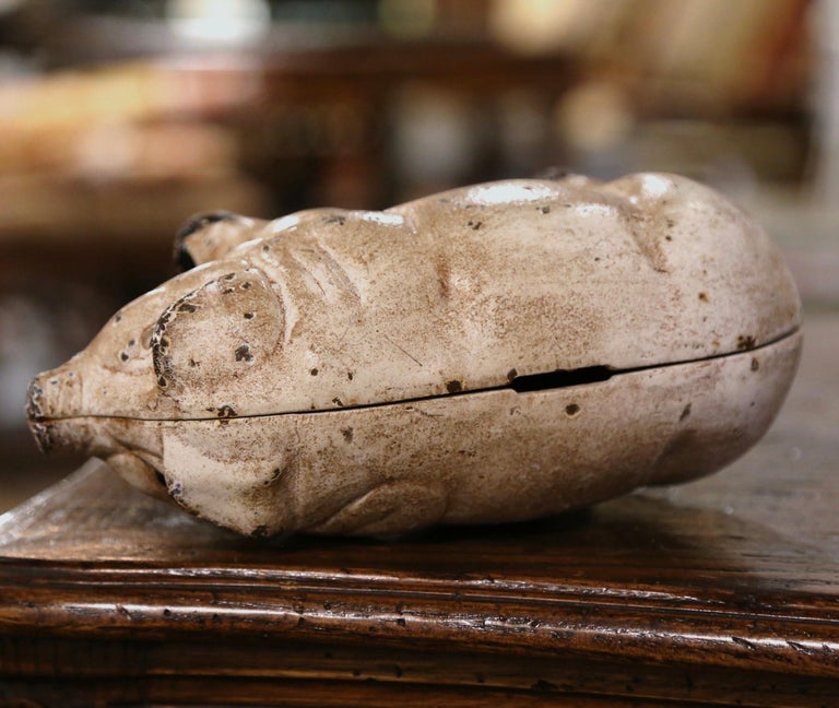 Mid-20th Century, French, Hand Painted Iron Piggy Bank Sculpture For ...