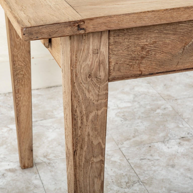 Mid-20th Century French Hand Pegged Bleached Oak Normandy Farm Dining ...