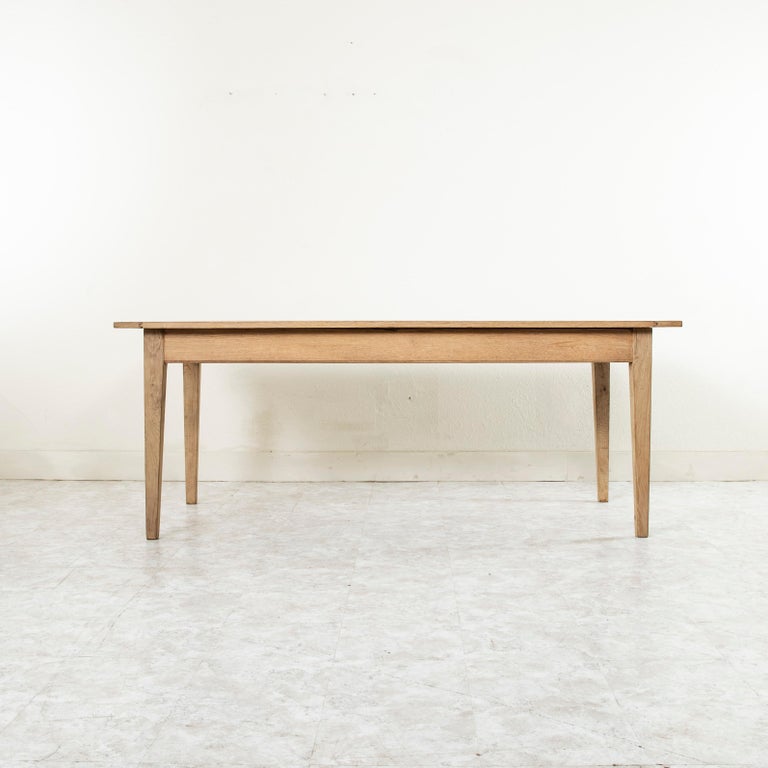 Mid-20th Century French Hand Pegged Bleached Oak Normandy Farm Dining ...