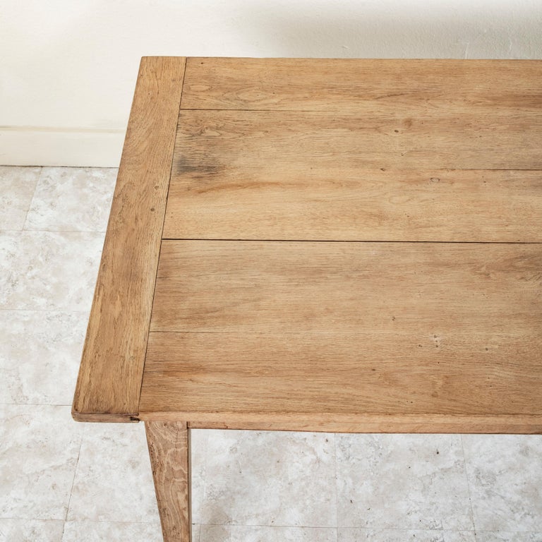 Mid-20th Century French Hand Pegged Bleached Oak Normandy Farm Dining ...