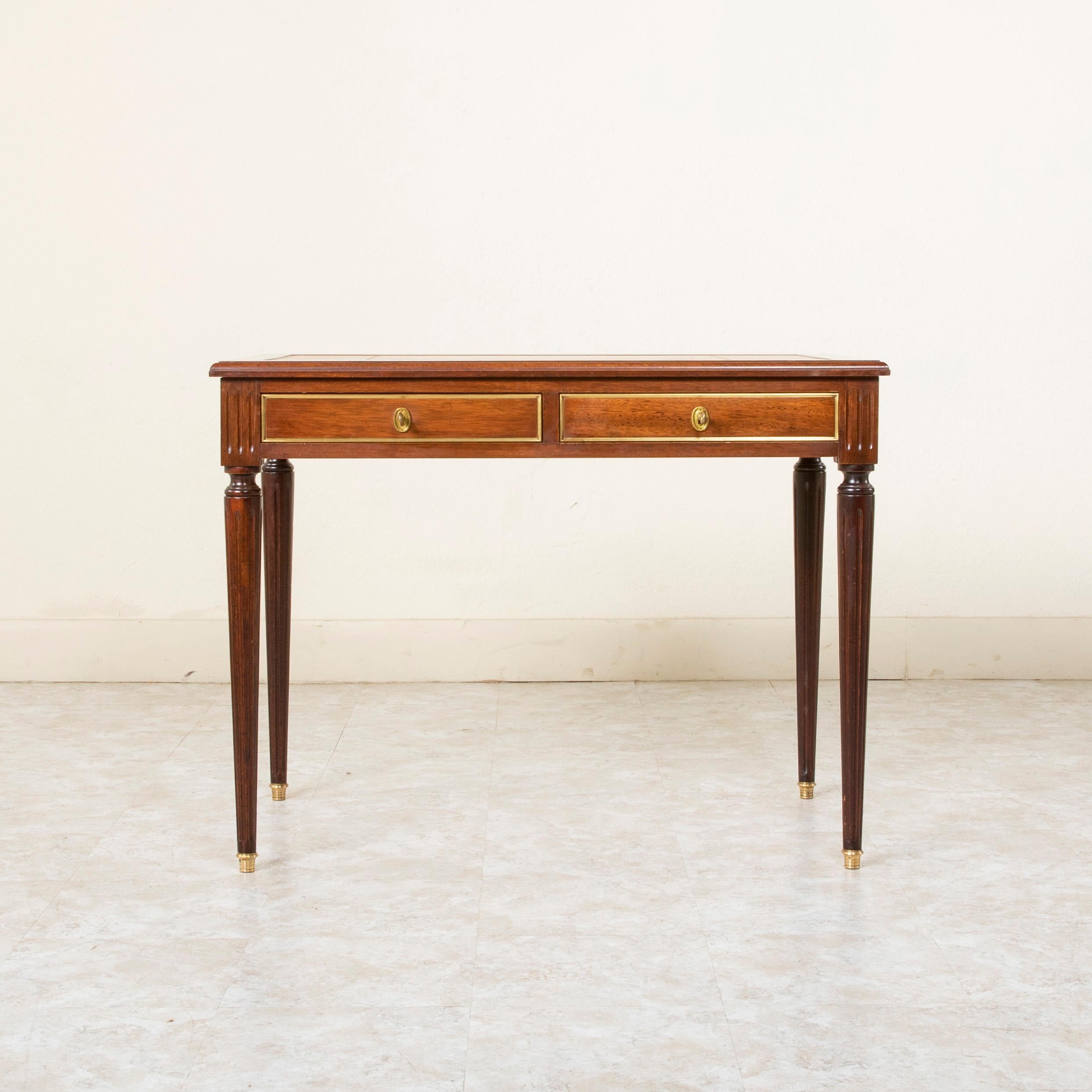 Mid 20th Century French Louis XVI Style Mahogany Desk with Leather and ...