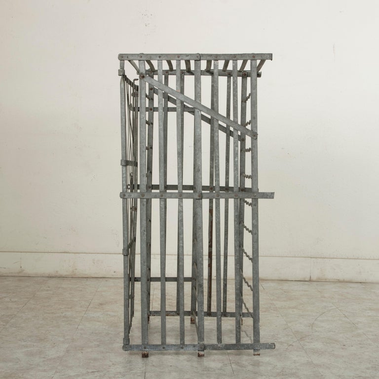 Mid-20th Century French Riveted Iron Wine Cage for 100 Bottles at 1stDibs