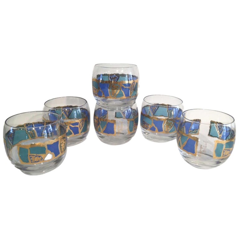 Mid-20th Century Georges Briard Roly Poly Cocktail Glasses in the ...