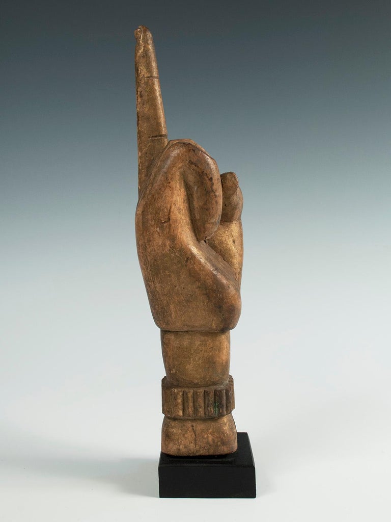 Mid-20th Century Gilded Wood Hand Finial, Akan People, Ghana For Sale ...