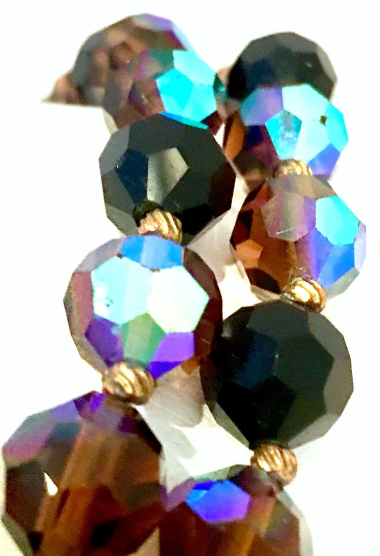 Mid-20th Century Gold and Crystal Bead Necklace For Sale at 1stDibs