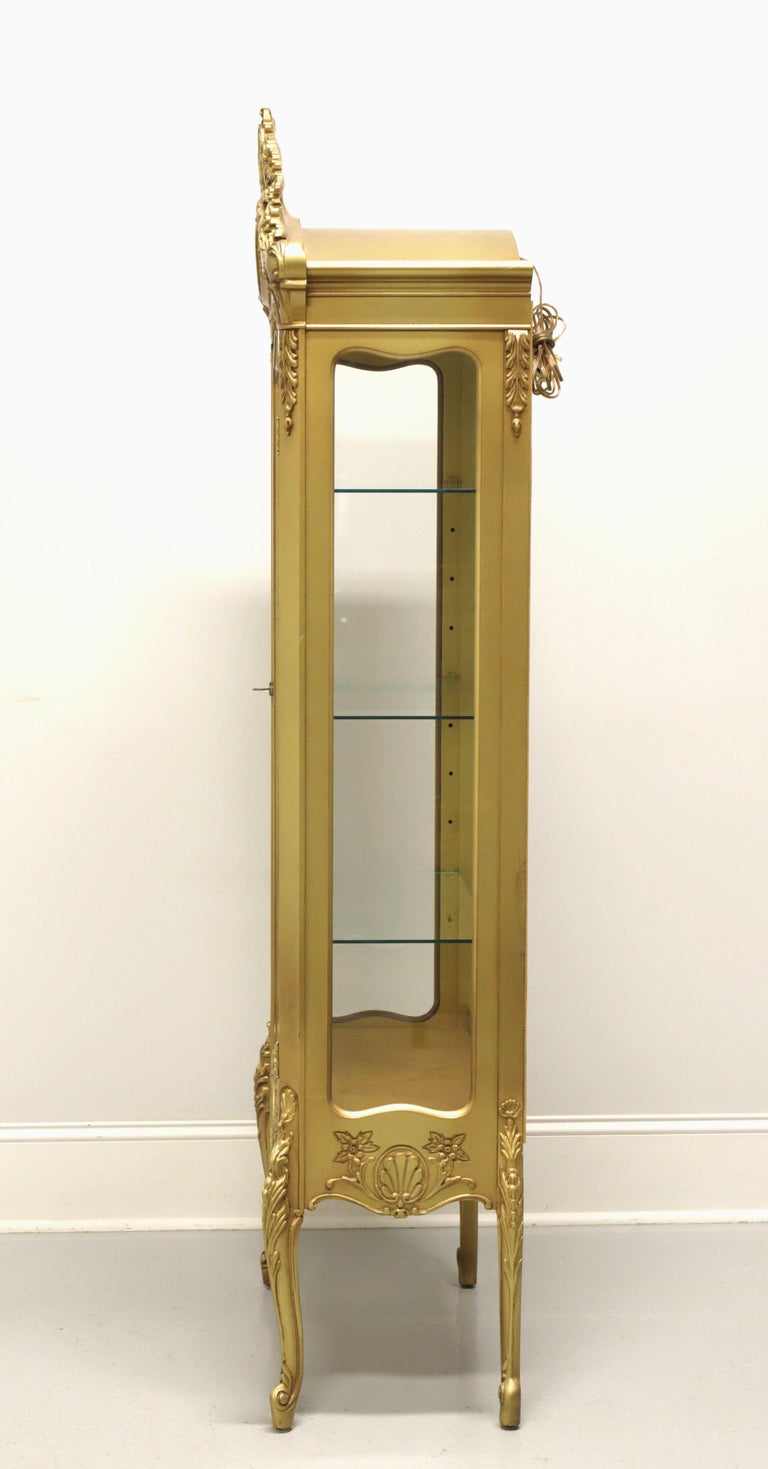 Mid 20th Century Gold Painted Wood and Glass French Country Vitrine For ...