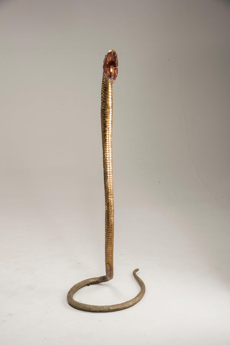 Mid-20th Century Golden Metal Animalier Snake Sculpture at 1stDibs ...