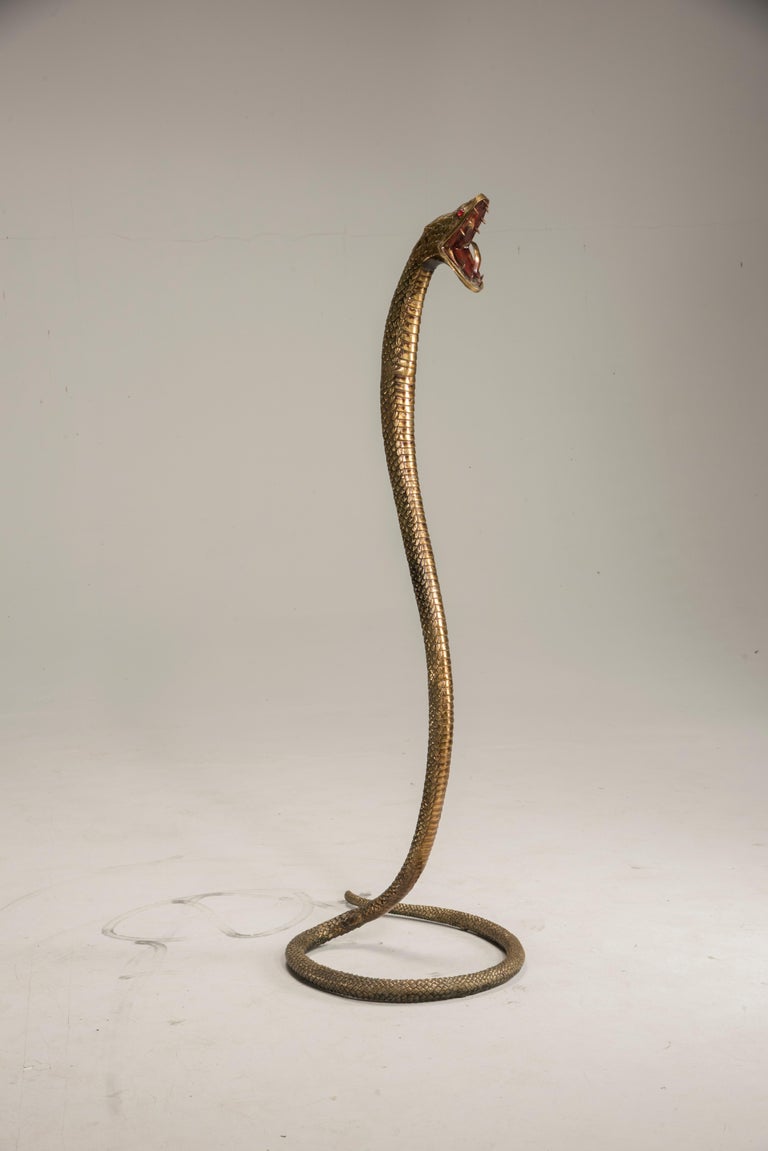 Mid-20th Century Golden Metal Animalier Snake Sculpture at 1stDibs ...