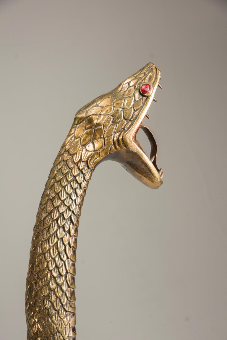 Mid-20th Century Golden Metal Animalier Snake Sculpture at 1stDibs ...