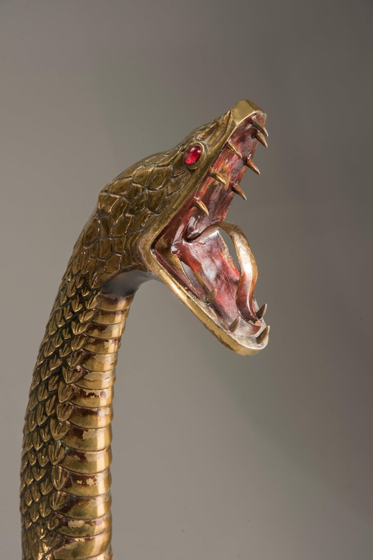 Mid-20th Century Golden Metal Animalier Snake Sculpture at 1stDibs ...