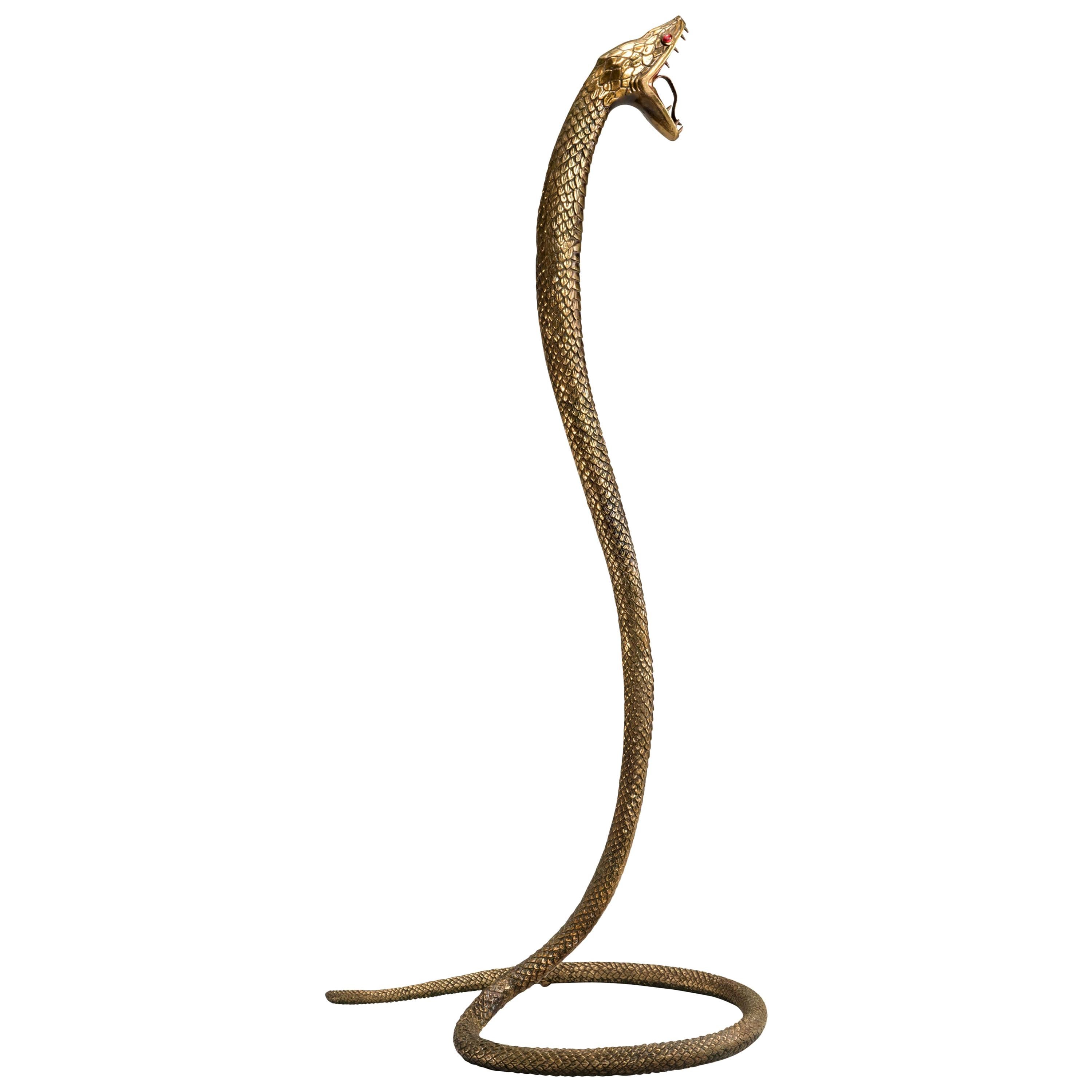 Mid-20th Century Golden Metal Animalier Snake Sculpture at 1stDibs ...