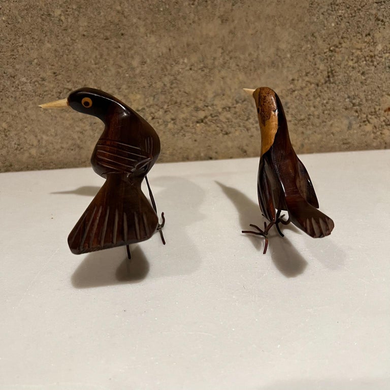 Mid 20th Century Hand Carved Birds in Palo Fierro Wood For Sale at 1stDibs