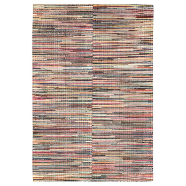 Mid-20th Century Handmade American Folk Rag Rug For Sale at 1stDibs