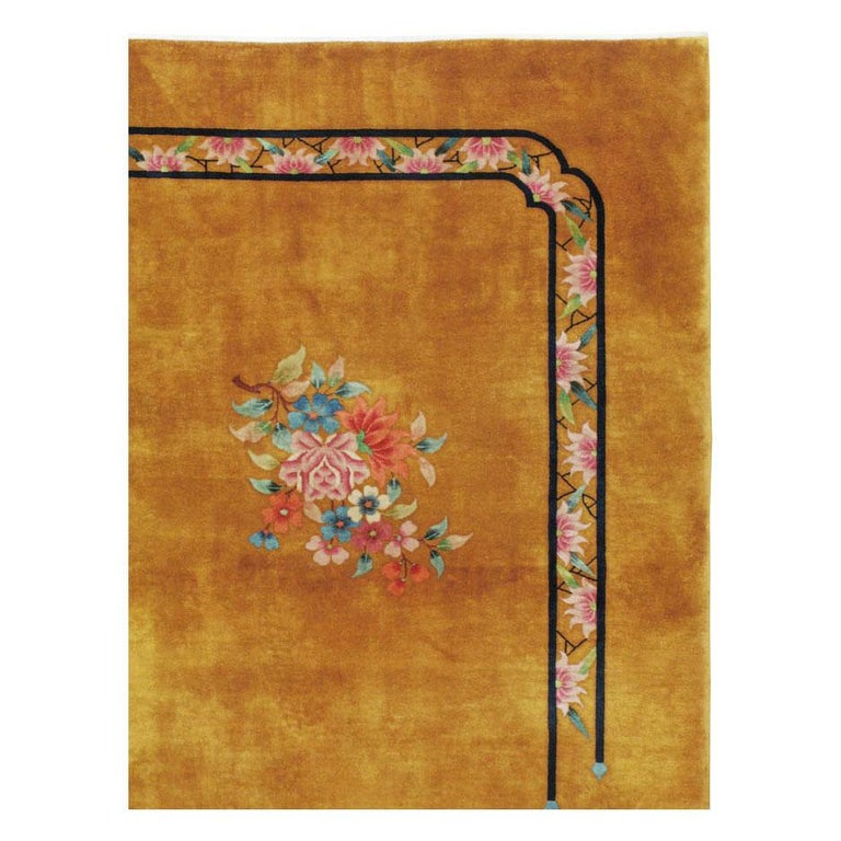 Mid-20th Century Handmade Chinese Art Deco Large Room Size Carpet in ...