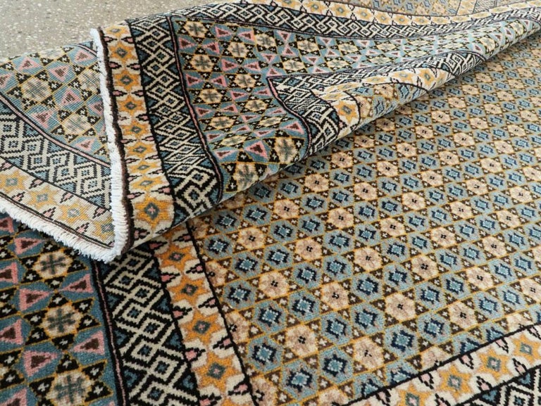 Mid-20th Century Handmade Persian Quom Art Deco Style Accent Rug For ...