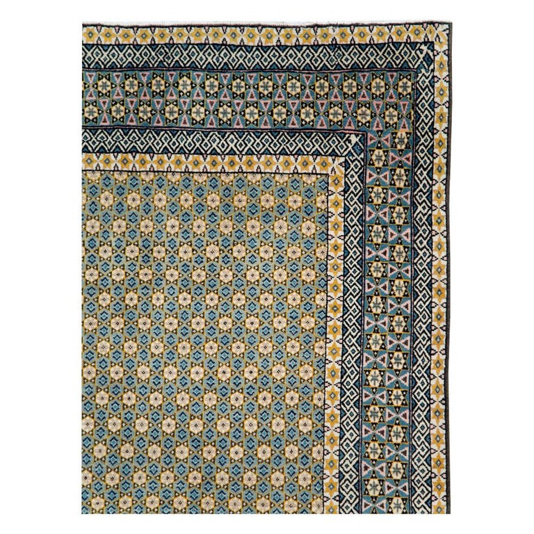 Mid-20th Century Handmade Persian Quom Art Deco Style Accent Rug For ...