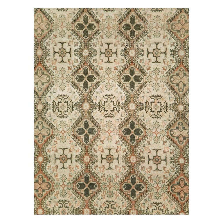 Mid-20th Century Handmade Persian Quom Room Size Carpet For Sale at 1stDibs