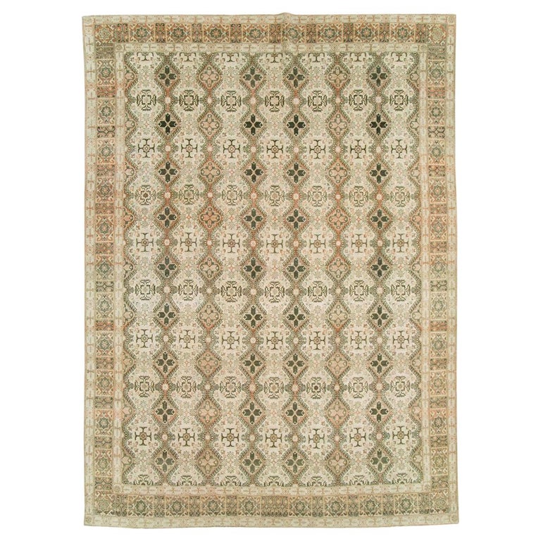 Mid-20th Century Handmade Persian Quom Room Size Carpet For Sale at 1stDibs