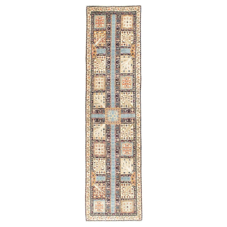 Mid-20th Century Handmade Persian Tabriz Chahar Bagh Runner at 1stDibs