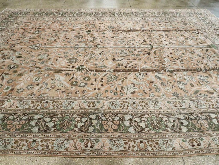 Mid-20th Century Handmade Persian Tree of Life Mashad Large Room Size ...