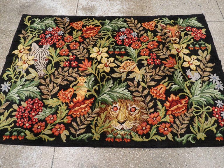 Mid-20th Century Handmade Portuguese Piled Accent Rug For Sale at 1stDibs