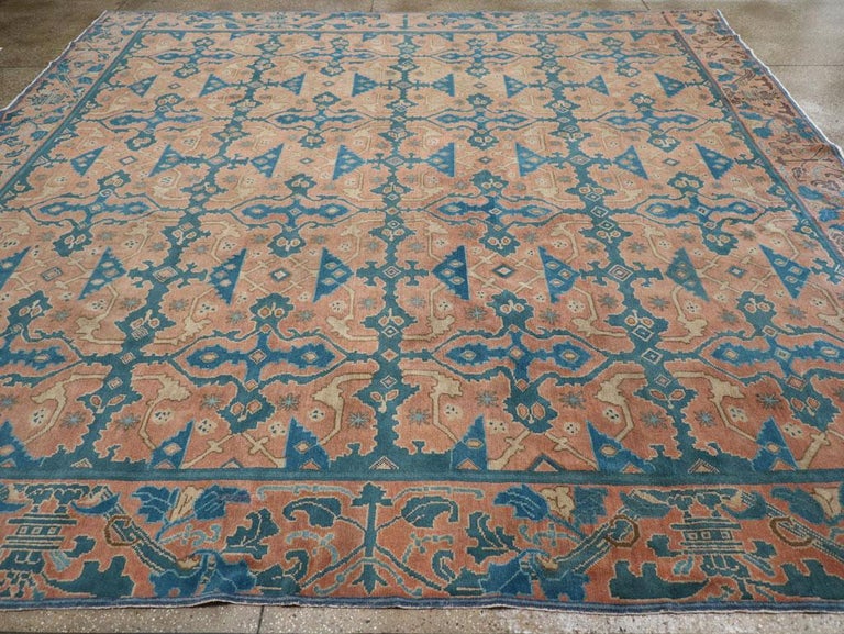 Mid-20th Century Handmade Spanish Cuenca Square Room Size Carpet For ...